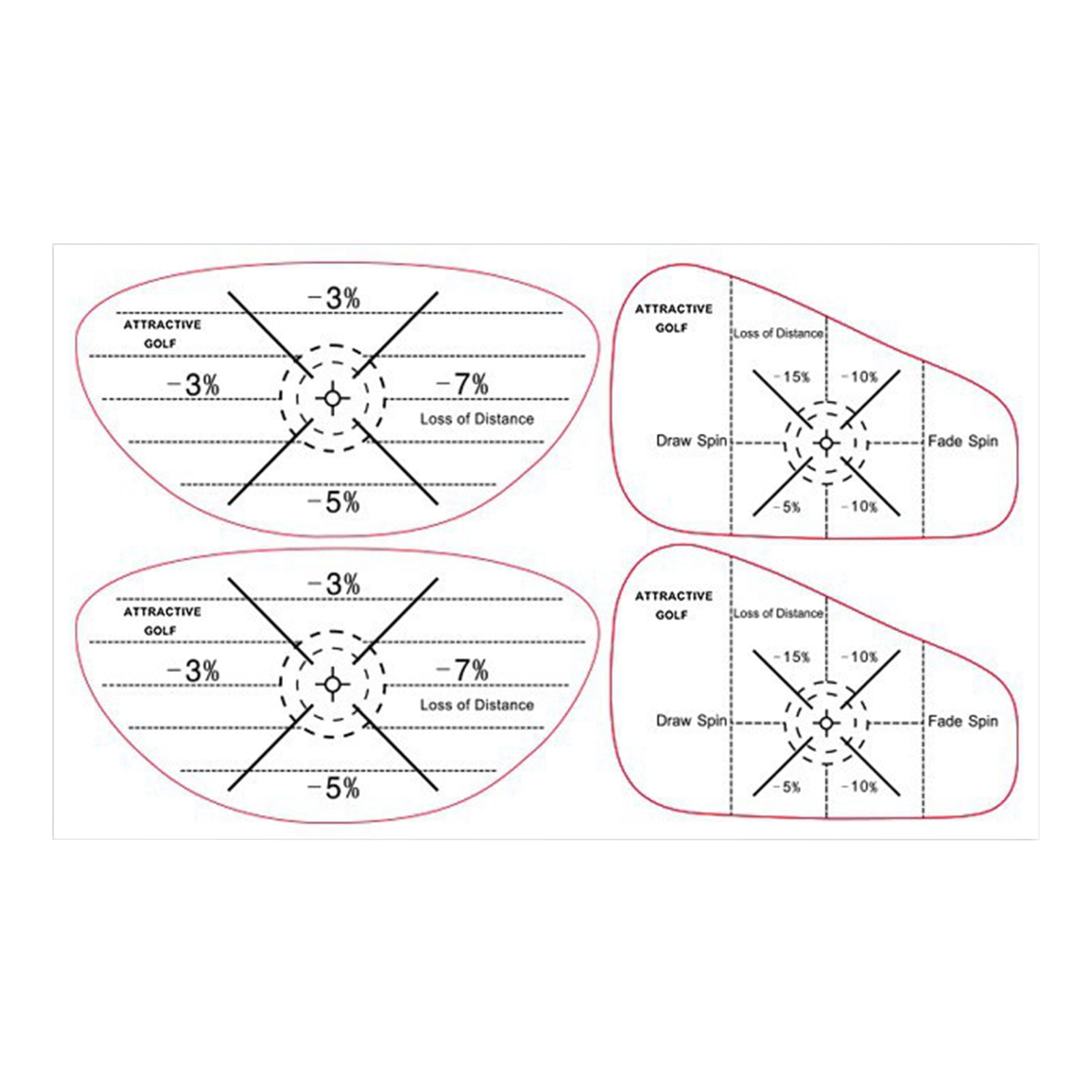 Hyasfey 50 Pcs Golf Impact Tape Labels Improve Golf Swing Accuracy And ...