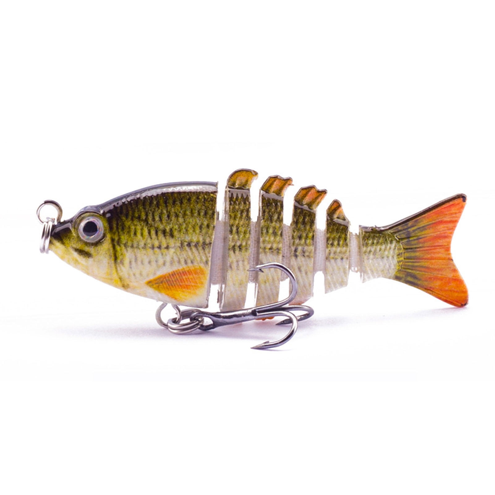 Hyasfey 5CM/2.5G Multi-Jointed Fishing Lure with Hooks Slow Sinking 6 ...
