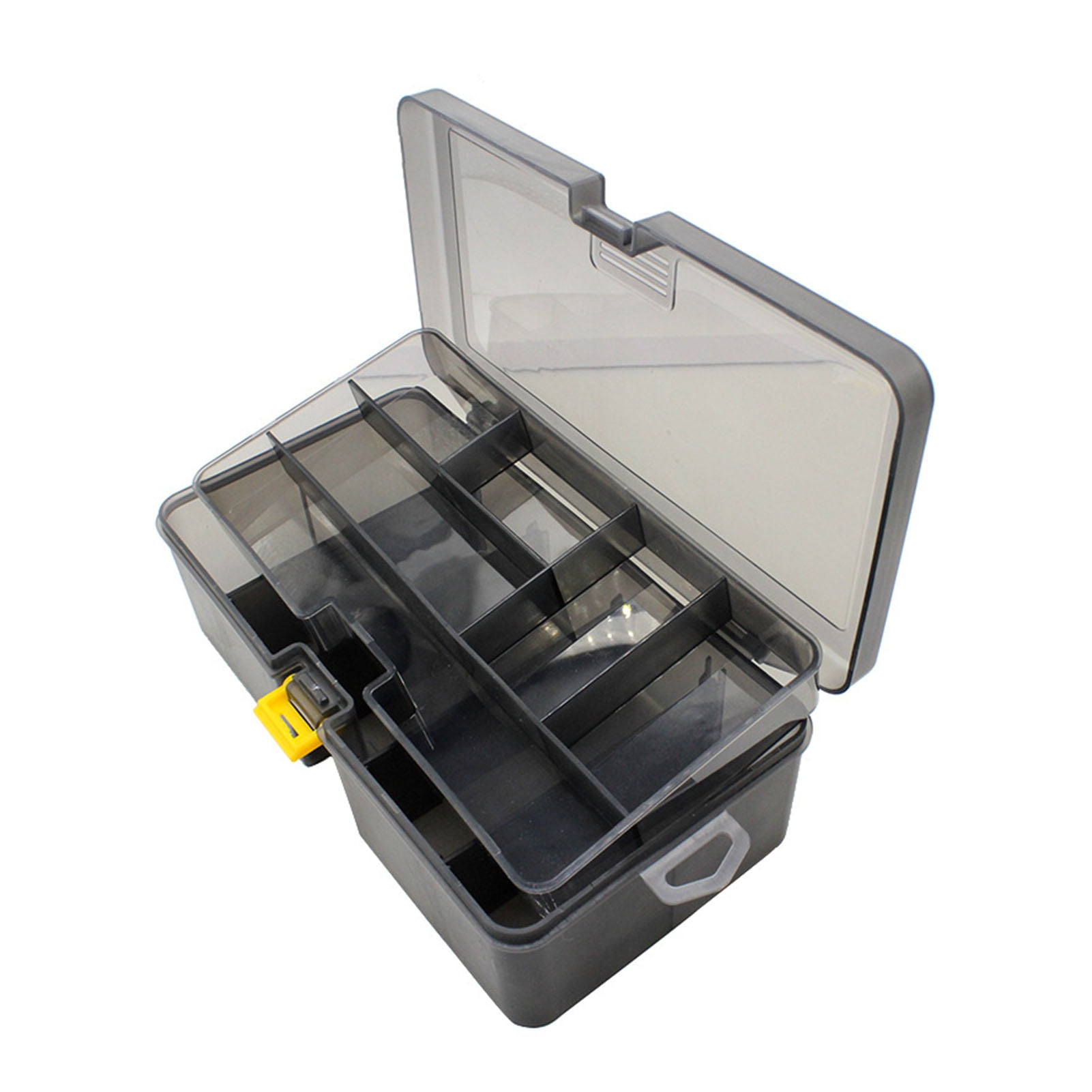Hyasfey Double-layer Fishing Lure Box with Adjustable Dividers Clear ...