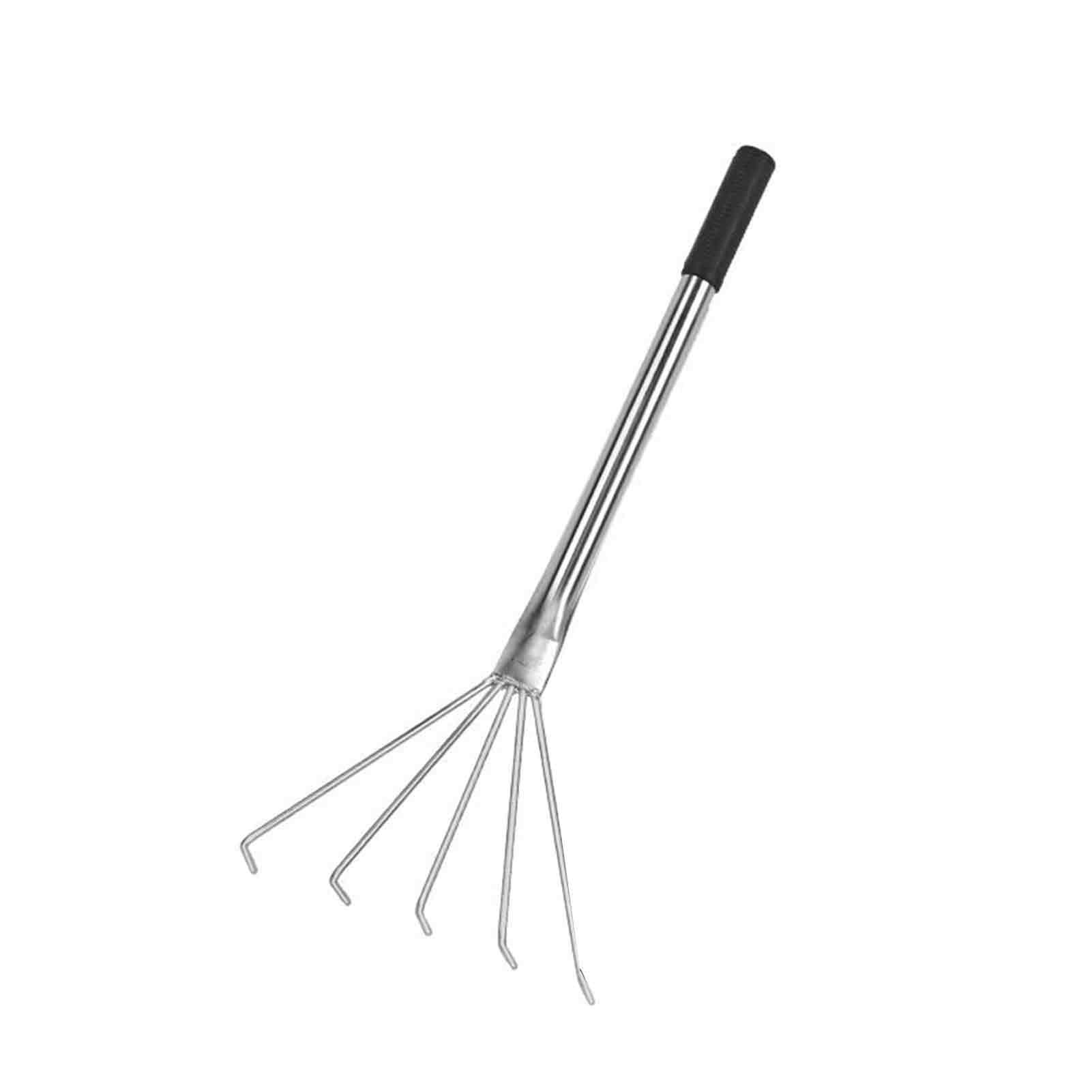Hyasfey Handheld Weeding Rake Stainless Steel Hand Rake with 5 Teeth ...