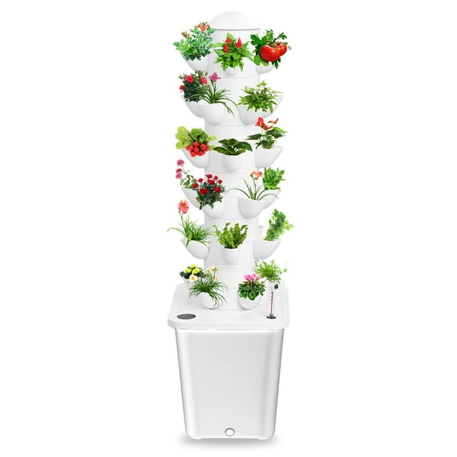 Hyasfey Hydroponic Growing Tower System, 6 Layers, 10L Tank, Indoor ...