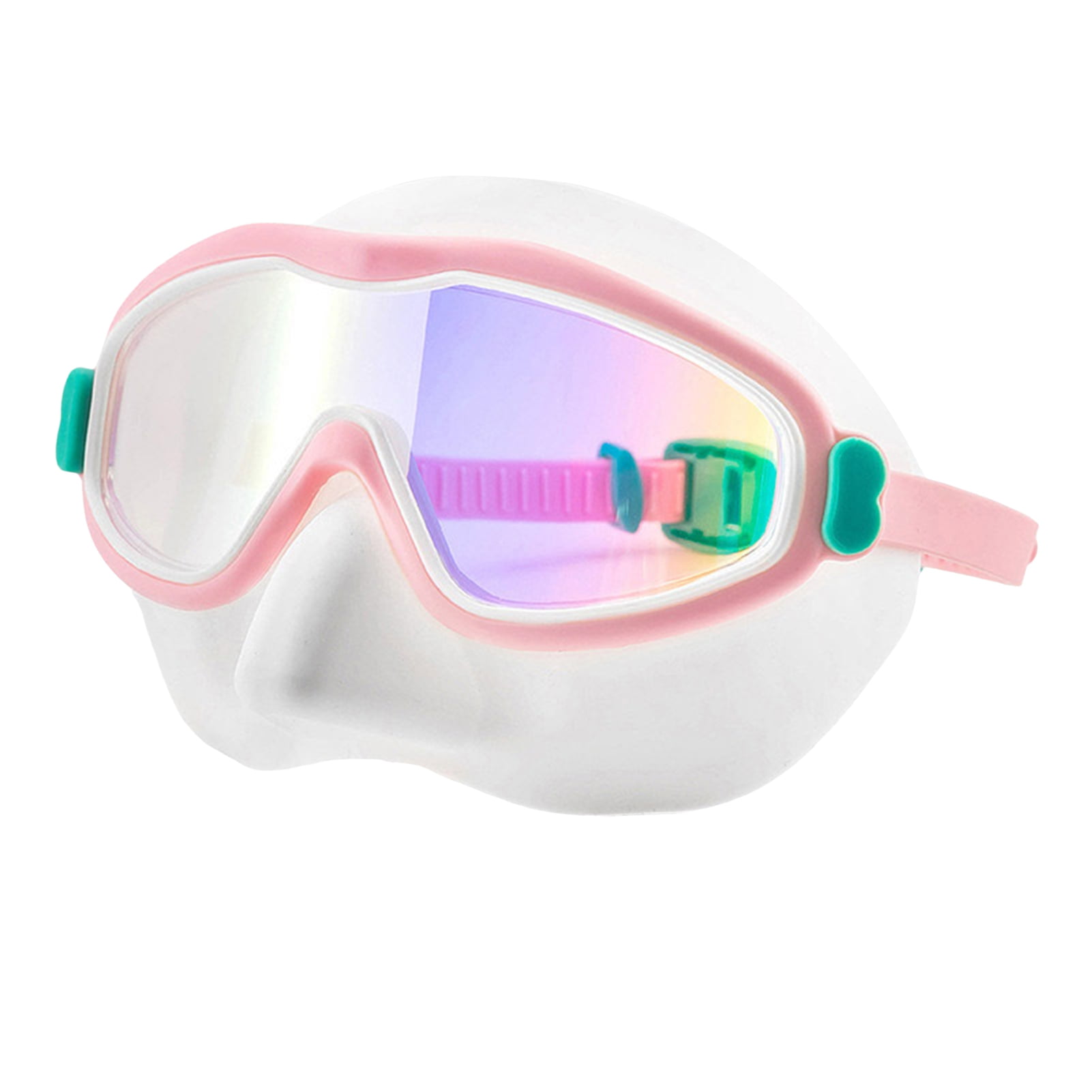 Hyasfey Kids Swim Goggles with Nose Cover Anti-Fog UV Protection Diving ...