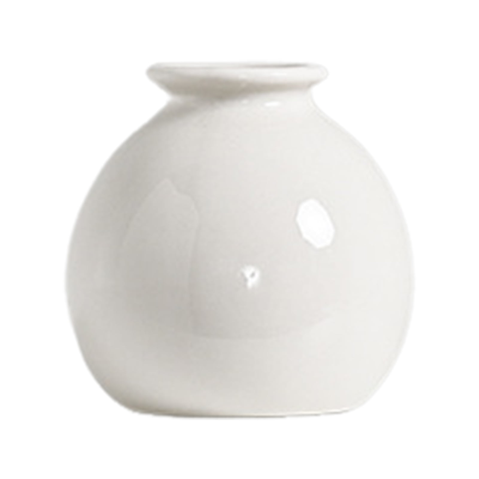 Hyasfey Mini Ceramic Vase Solid Color Glazed Flower Vase Desktop Decor ...
