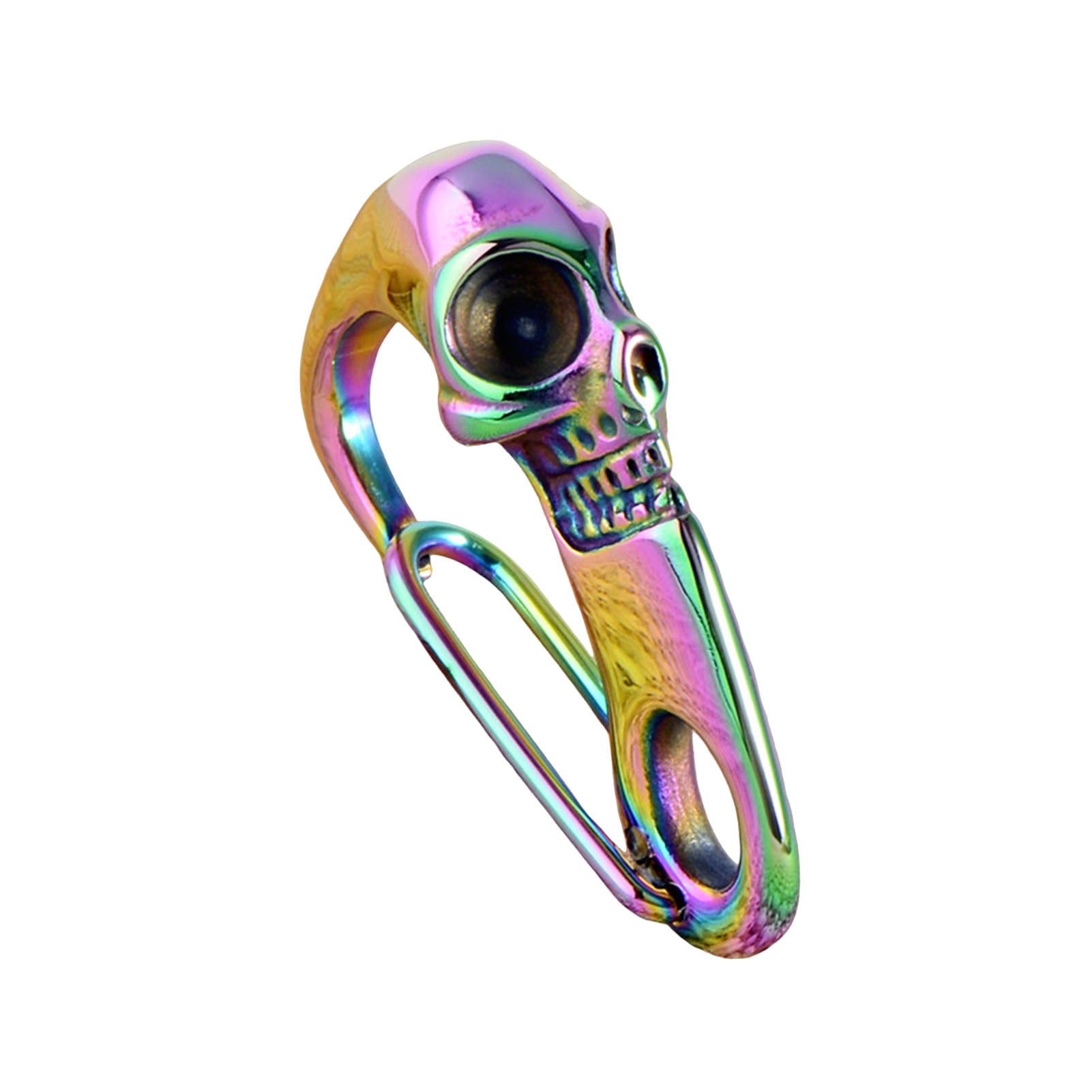 Hyasfey Skull Keychain Heavy Duty Titanium Steel Skull Key Ring Holder ...