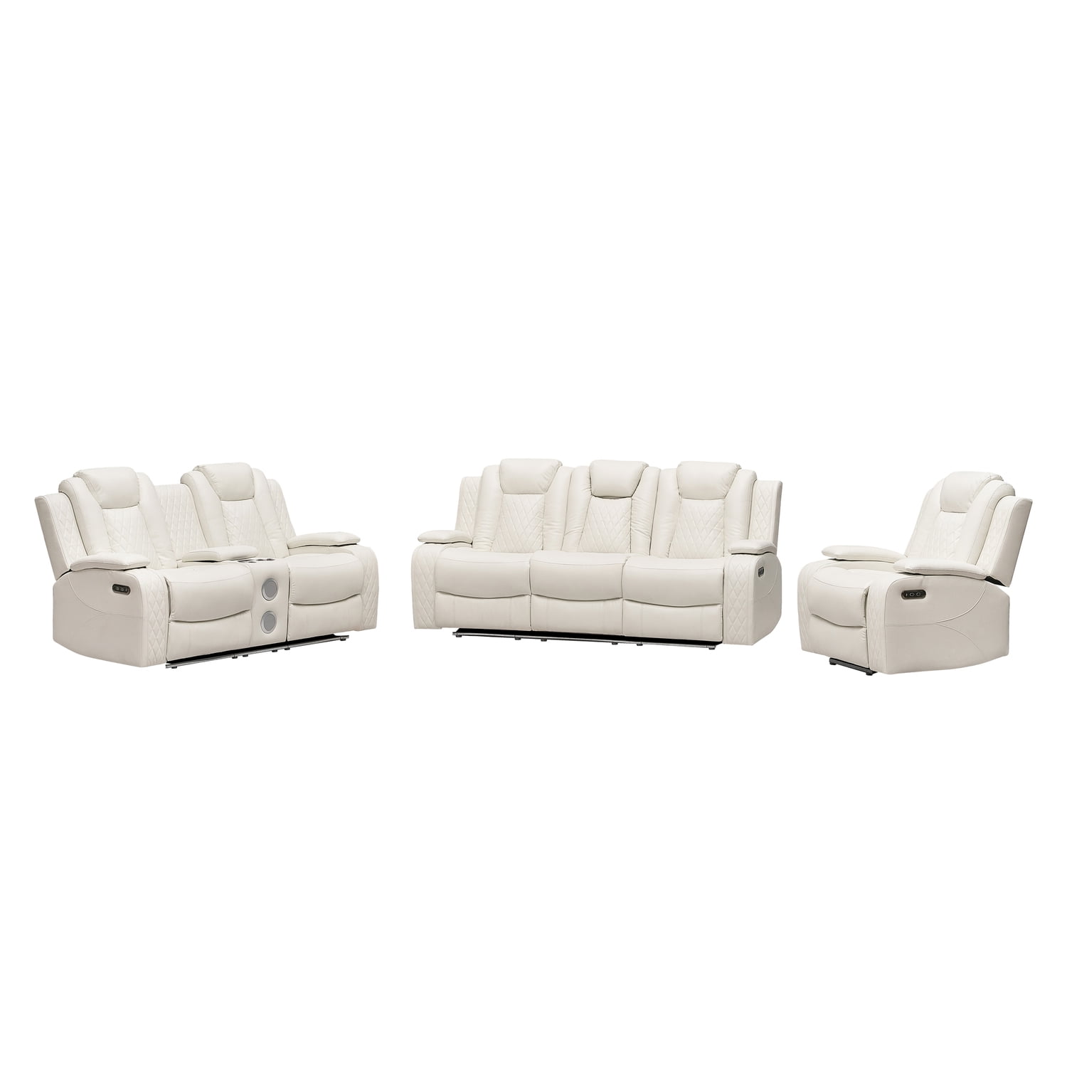 Hybition Living Room Furniture Set, 3 Pieces,Power Recliner Sofa with ...