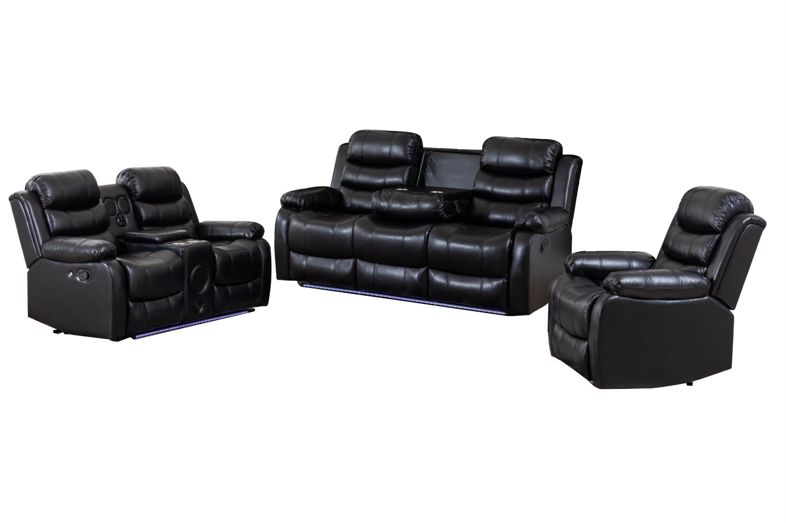 Hybition PU Leather Multi Functional Sofa Set Reclining Living Room Set ...