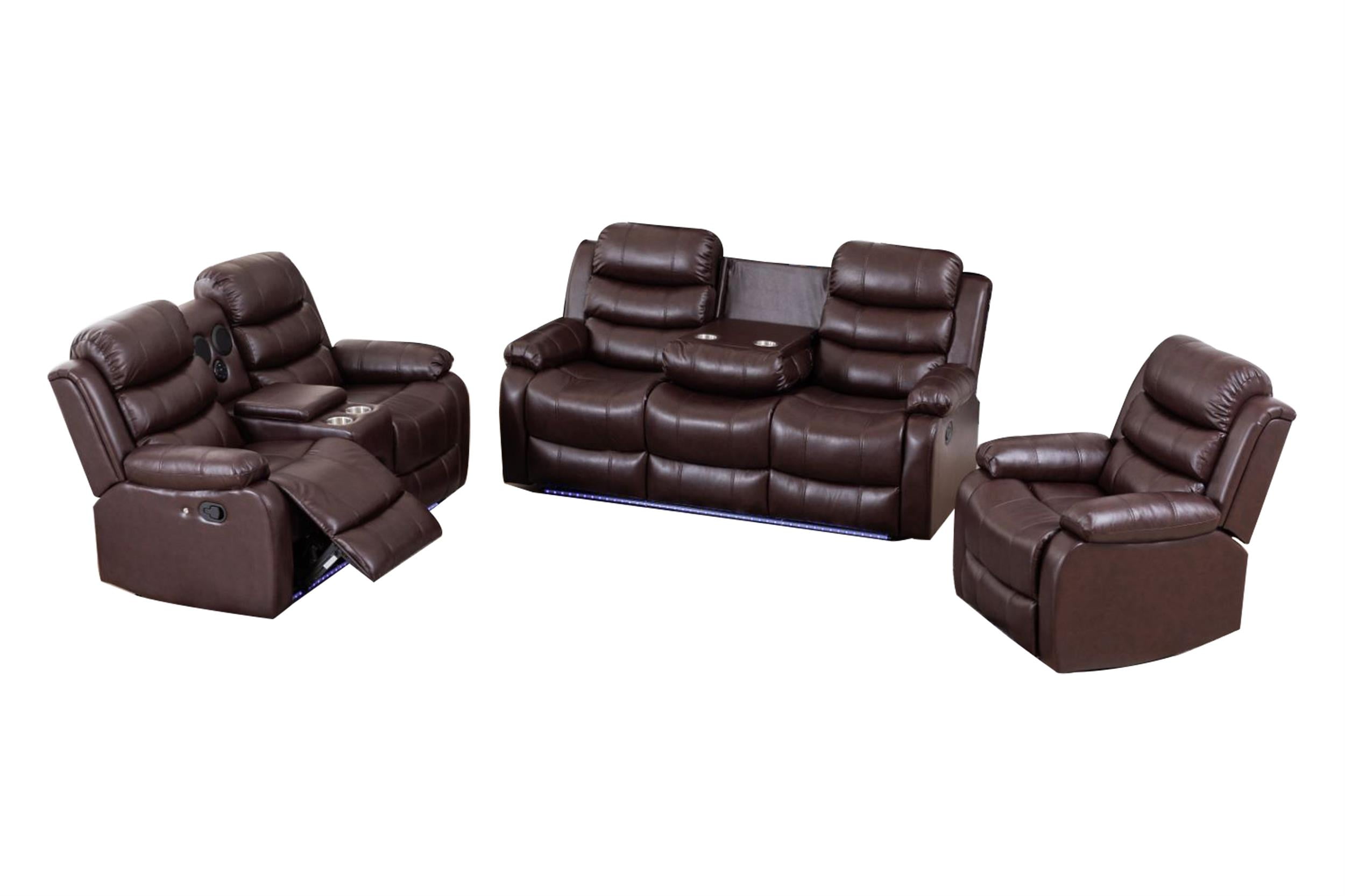 Hybition PU Leather Multi Functional Sofa Set Reclining Living Room Set ...