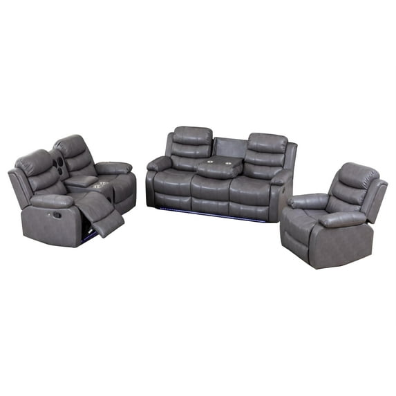 Hybition PU Leather Multi Functional Sofa Set Reclining Living Room Set ...