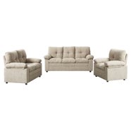 3 Piece Living Room Furniture Set, Leather Sofa Set for Living Room ...