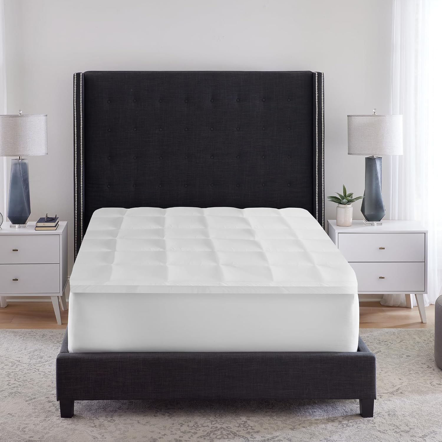 Hybrid 4-Inch Memory Foam and Fiber Mattress Topper - Dual Comfort ...