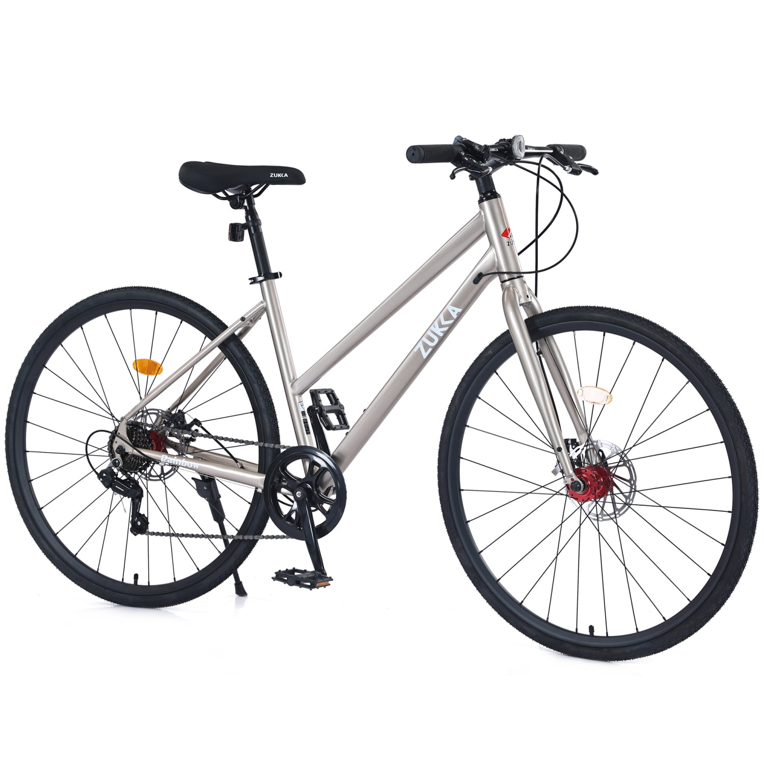 Hybrid 7 Speed City Bicycle 700C Men Women Road Bike with Disc Brakes ...