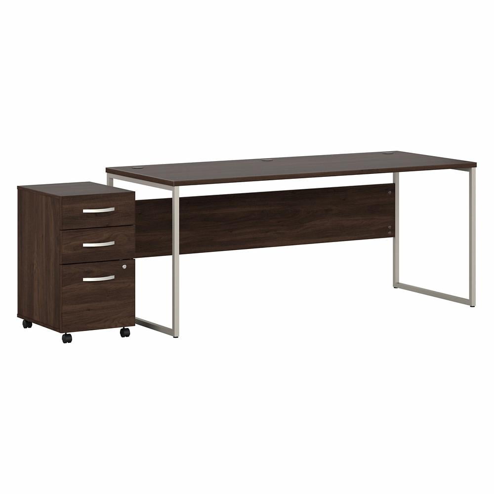 Hybrid 72W x 30D Computer Desk with Drawers in Black Walnut ...