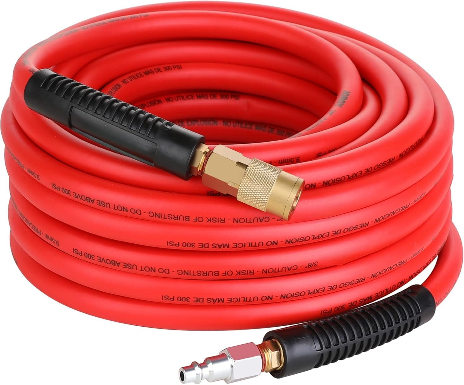 Hybrid Air Hose, 3/8-Inch by 50 Air compressor Hose,, Lightweight, Kink ...
