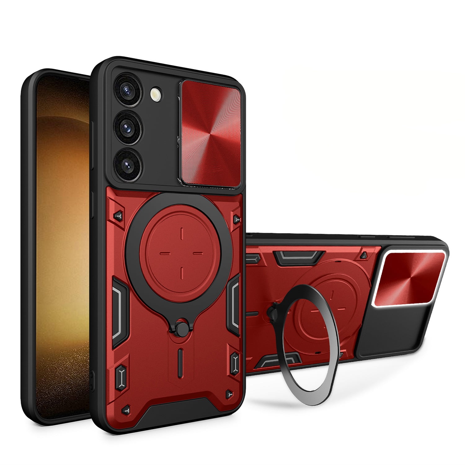 Hybrid Case for Samsung Galaxy A25 5G, with Rotating Stand Ring ...