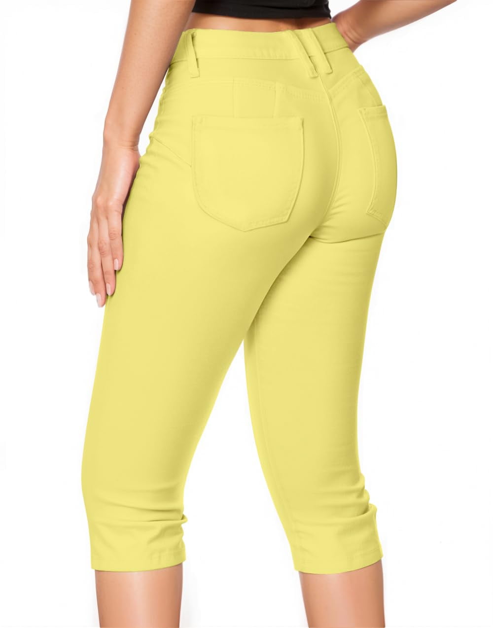 Hybrid & Company Women's Butt Lift Super Comfy Stretch Denim Capri ...