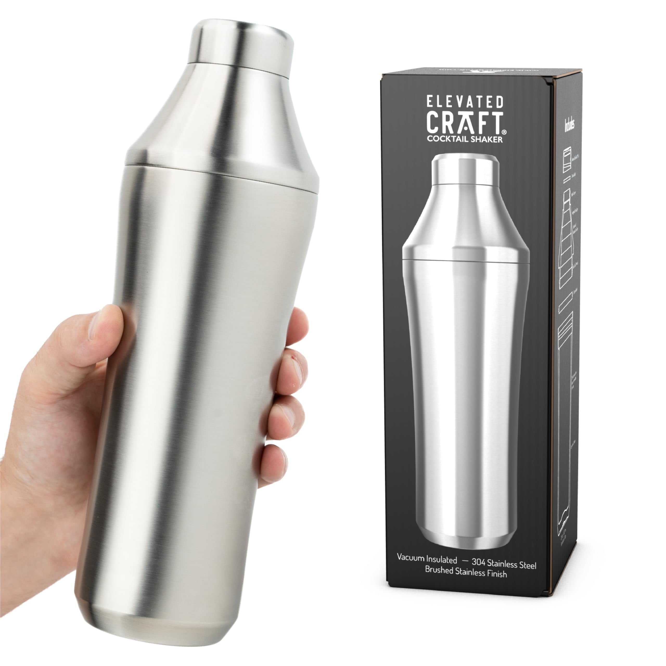 Hybrid Cocktail Shaker - Premium Vacuum Insulated Stainless Steel ...