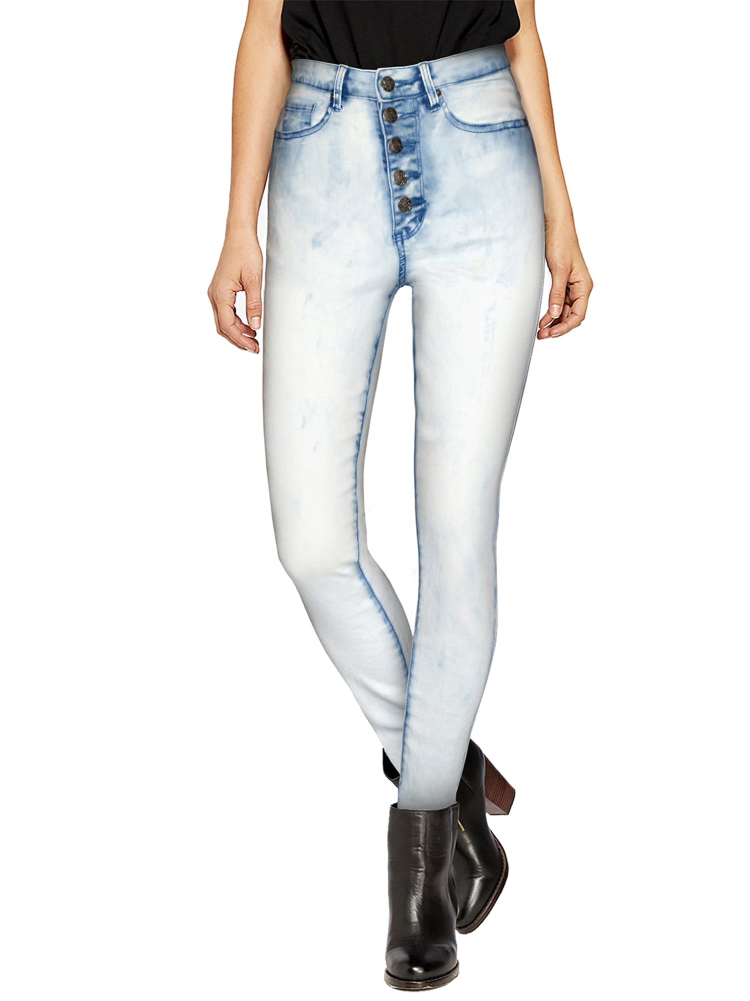 Hybrid & Company Super Comfy High-Waisted Stretch Women 5 Button Jeans ...