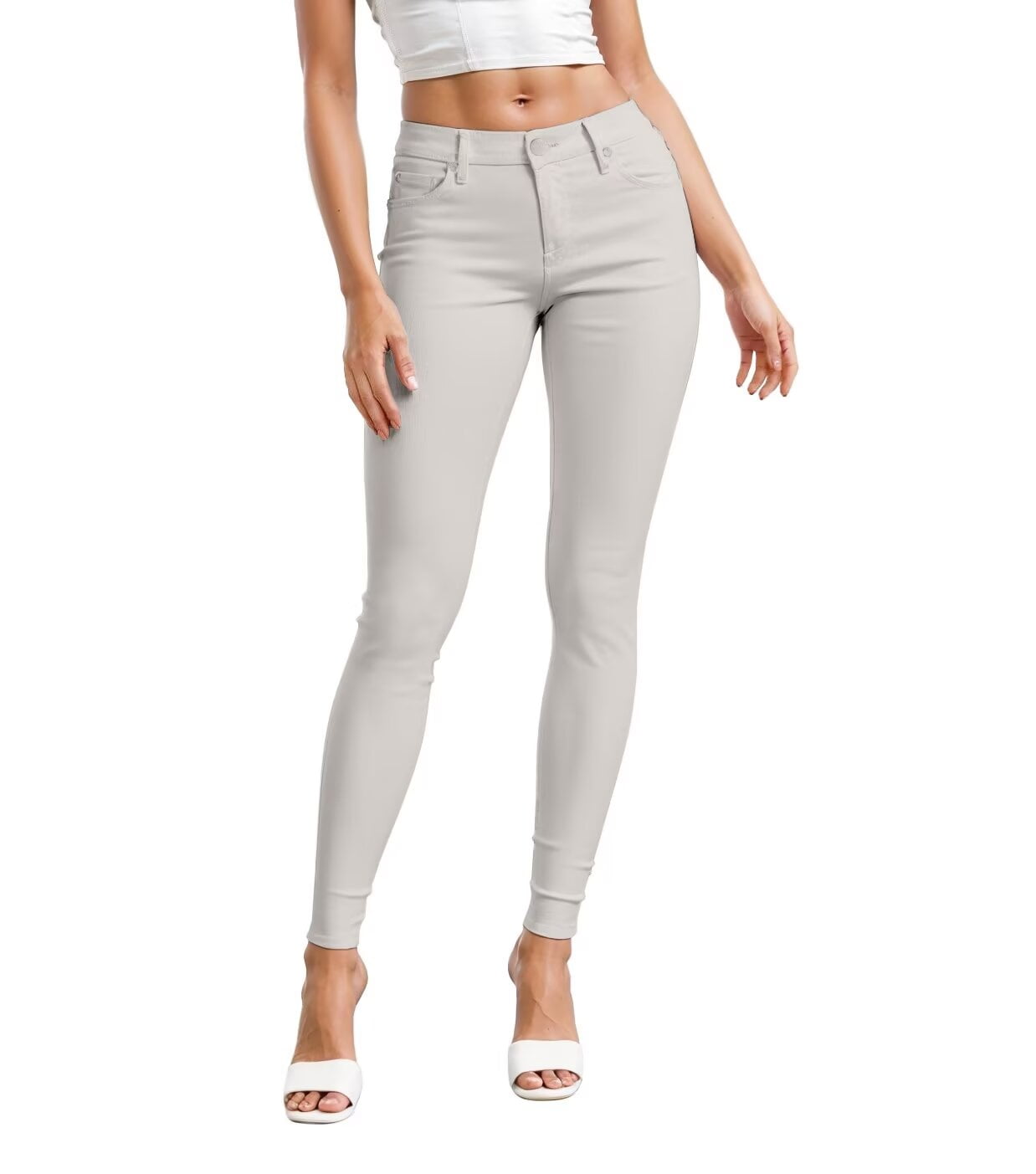 Hybrid & Company Women's Hyper Ultra Stretch Comfy Skinny Pants,LIGHT GREY M - Walmart.com