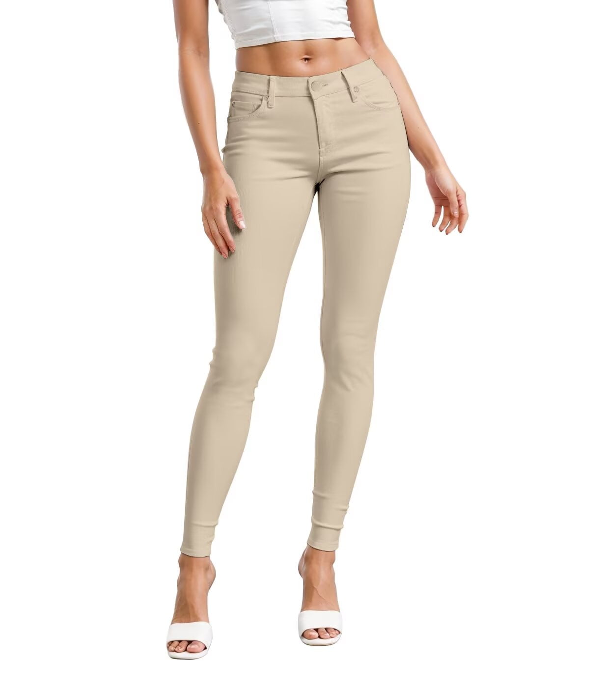 Hybrid & Company Women's Hyper Ultra Stretch Comfy Skinny Pants,STONE ...