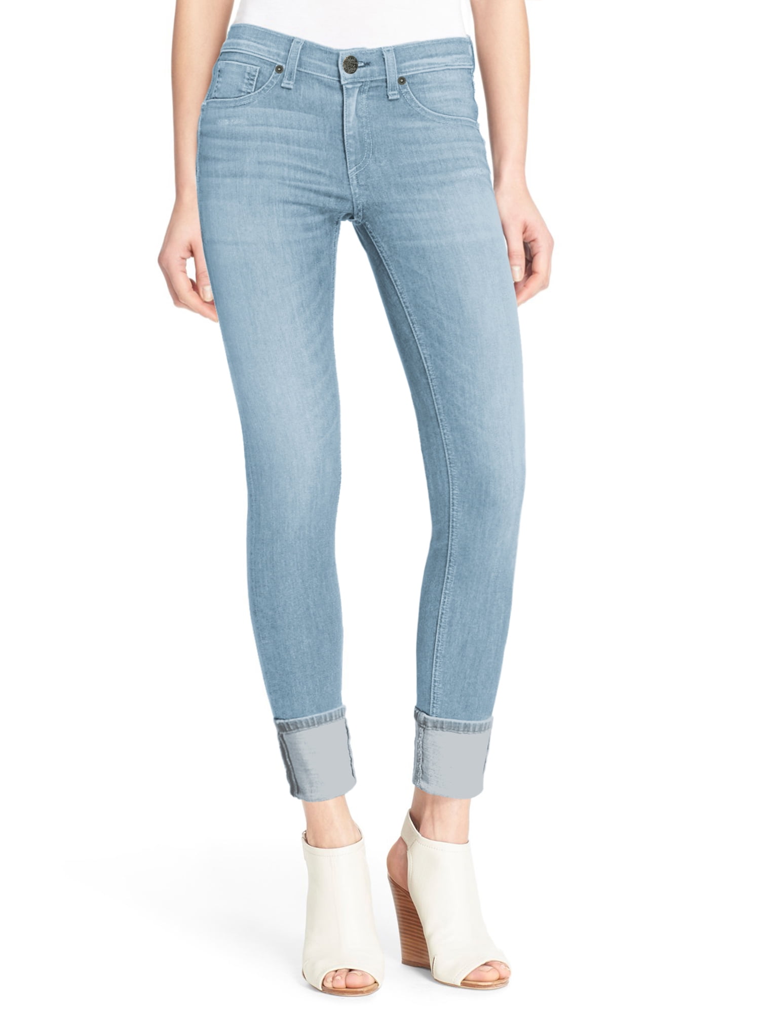 Hybrid & Company Women's Perfectly Shaping Stretchy Deep Cuff Denim ...