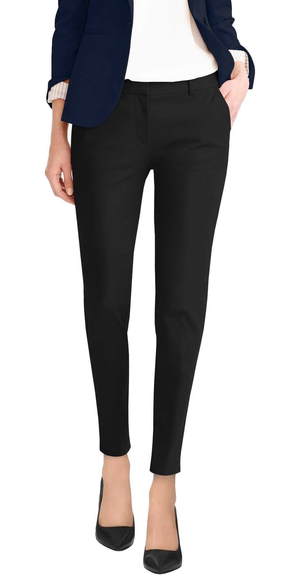 Hybrid & Company Womens Premium Stretch All Day Comfort Flat Front ...