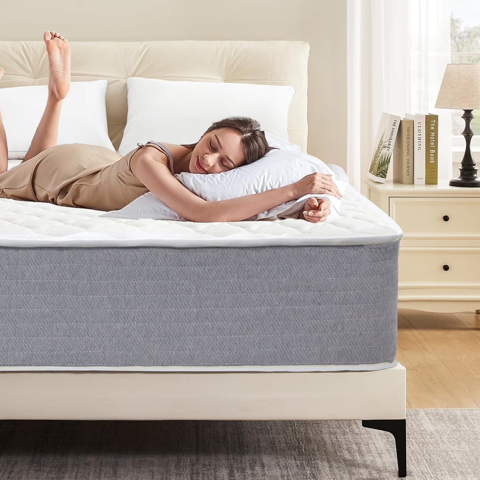 10 Inch Foam and Spring Hybrid Mattress, Full Size, Medium Firm ...