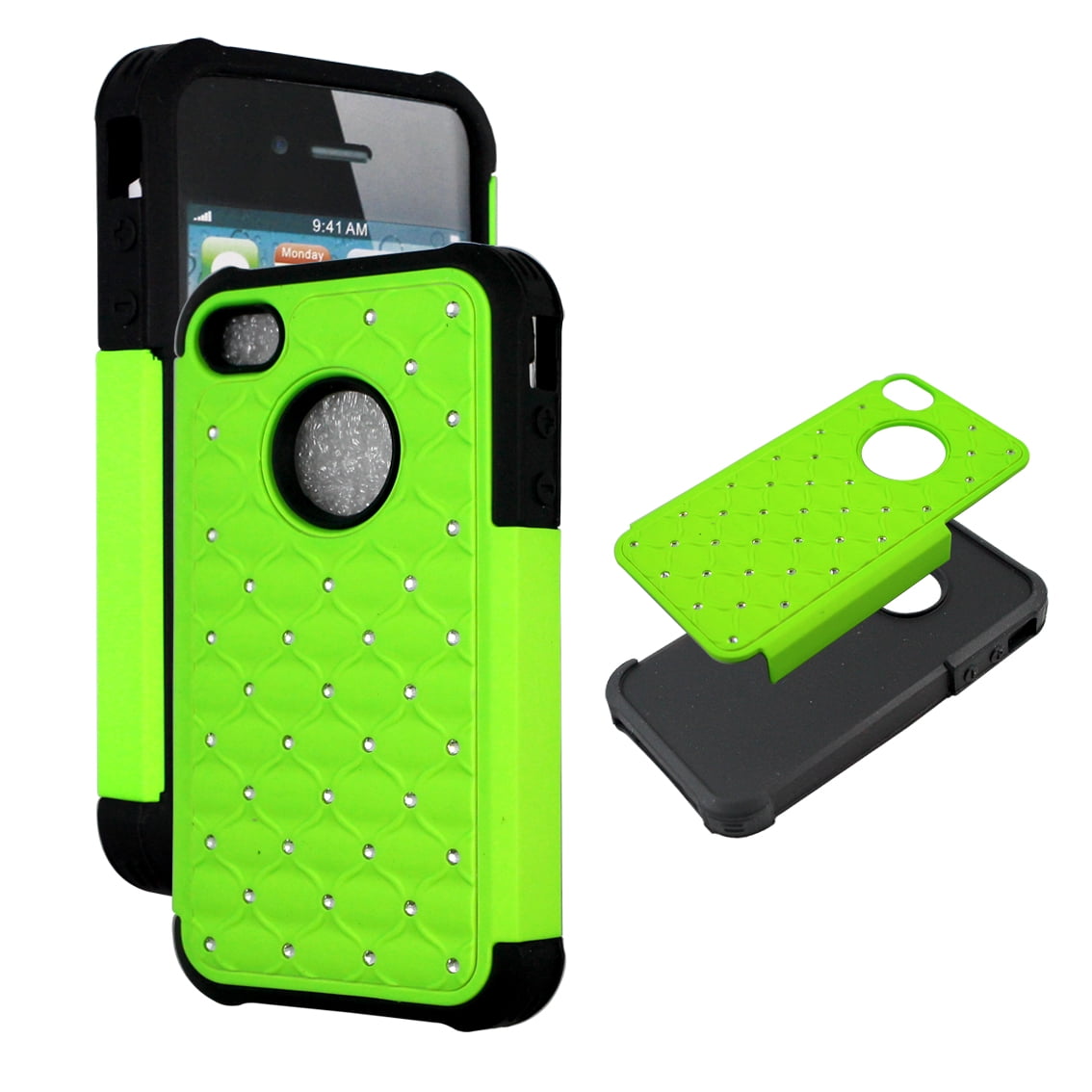 Hybrid Lime Green Crystal Diamond for Ipod Touch 4 4th Ultra Shock ...