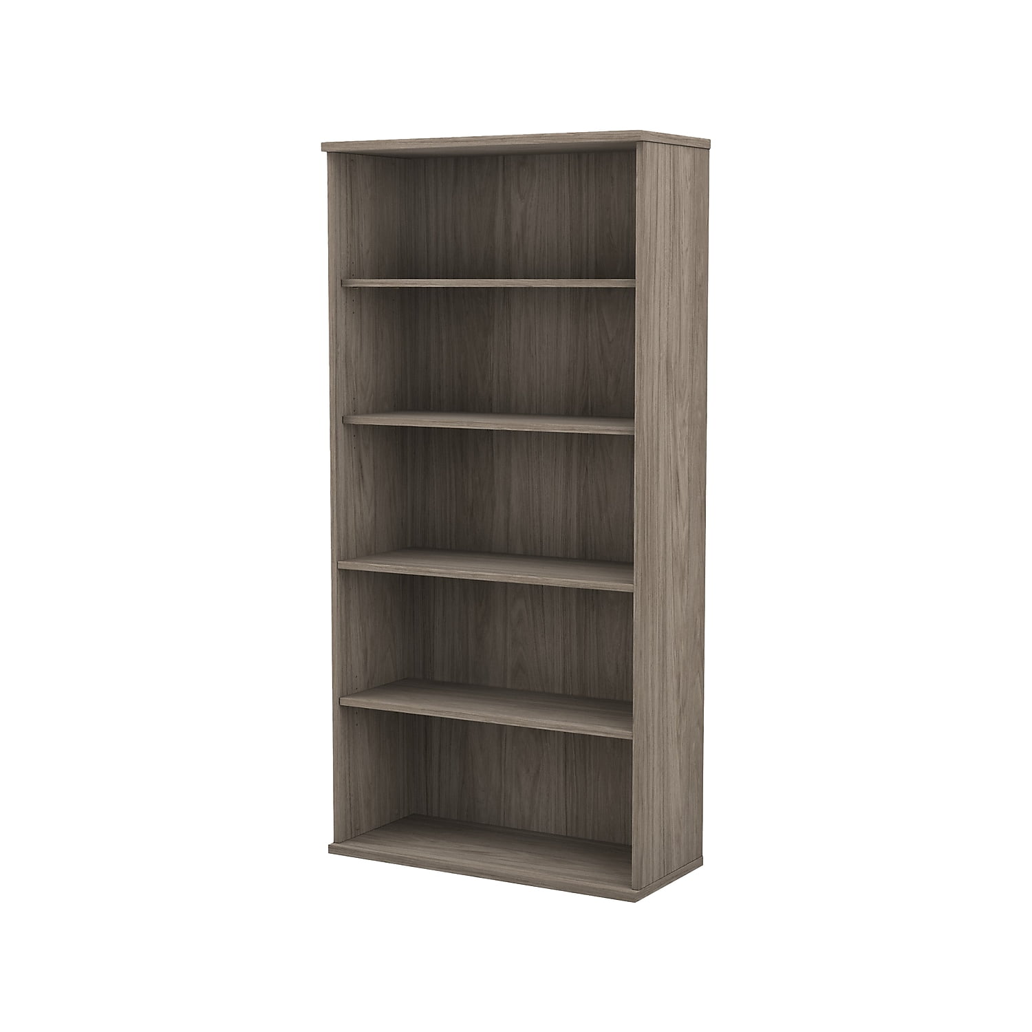 Hybrid Tall 5 Shelf Bookcase in Modern Hickory - Engineered Wood ...