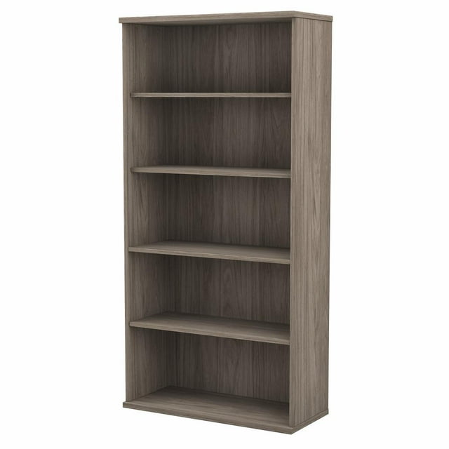 Hybrid Tall 5 Shelf Bookcase in Modern Hickory - Engineered Wood ...