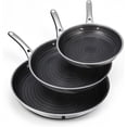 Hybrid Tri-Ply Stainless Steel Frying Pan Set, 8"/9.5"/11" Cooking Pans ...