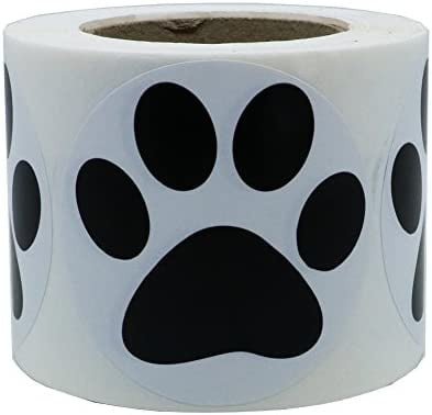 Hybsk 2" Round Black Bear Paw Print Dog Puppy Paw Stickers (Glossy ...