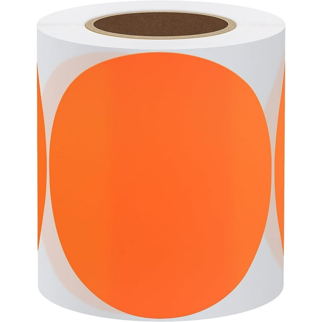 Hybsk Fluorescent Orange Labels 3 inch Round Color Coding Dots Stickers ...