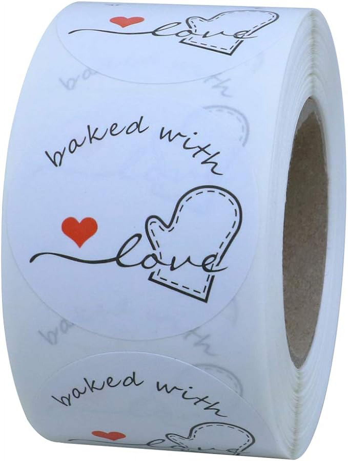 Hybsk Rustic Baked with Love Stickers with Wreath Around 1.5" Inch ...