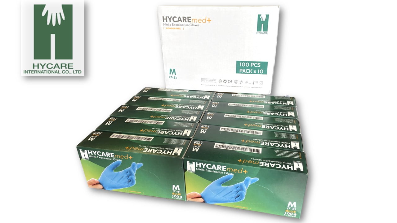 Hycare Medical Examination Gloves, Nitrile Powder Free, Case of 1000 ...