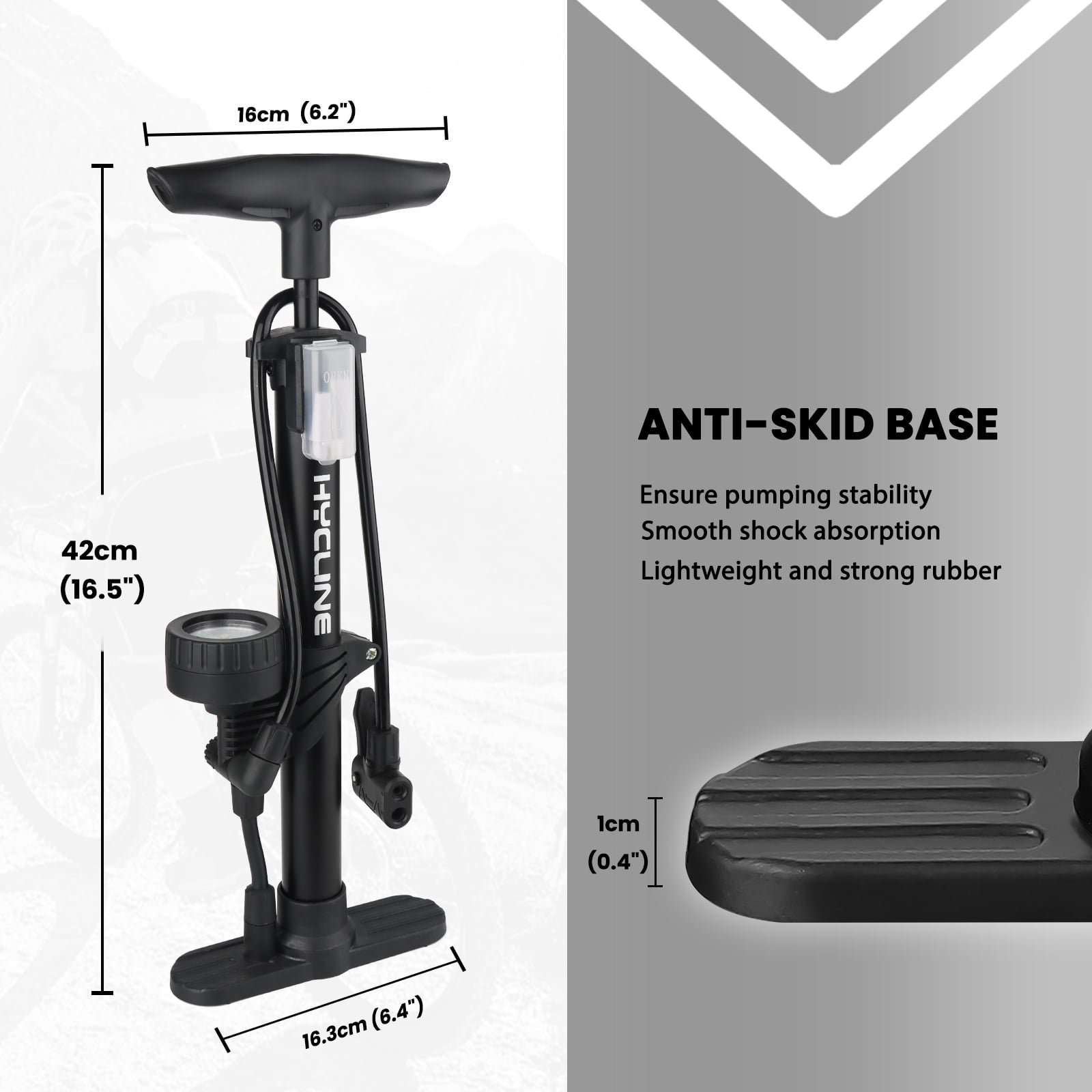 Hycline Bike Pump with Gauge, Bicycle Pump with Both Presta and ...