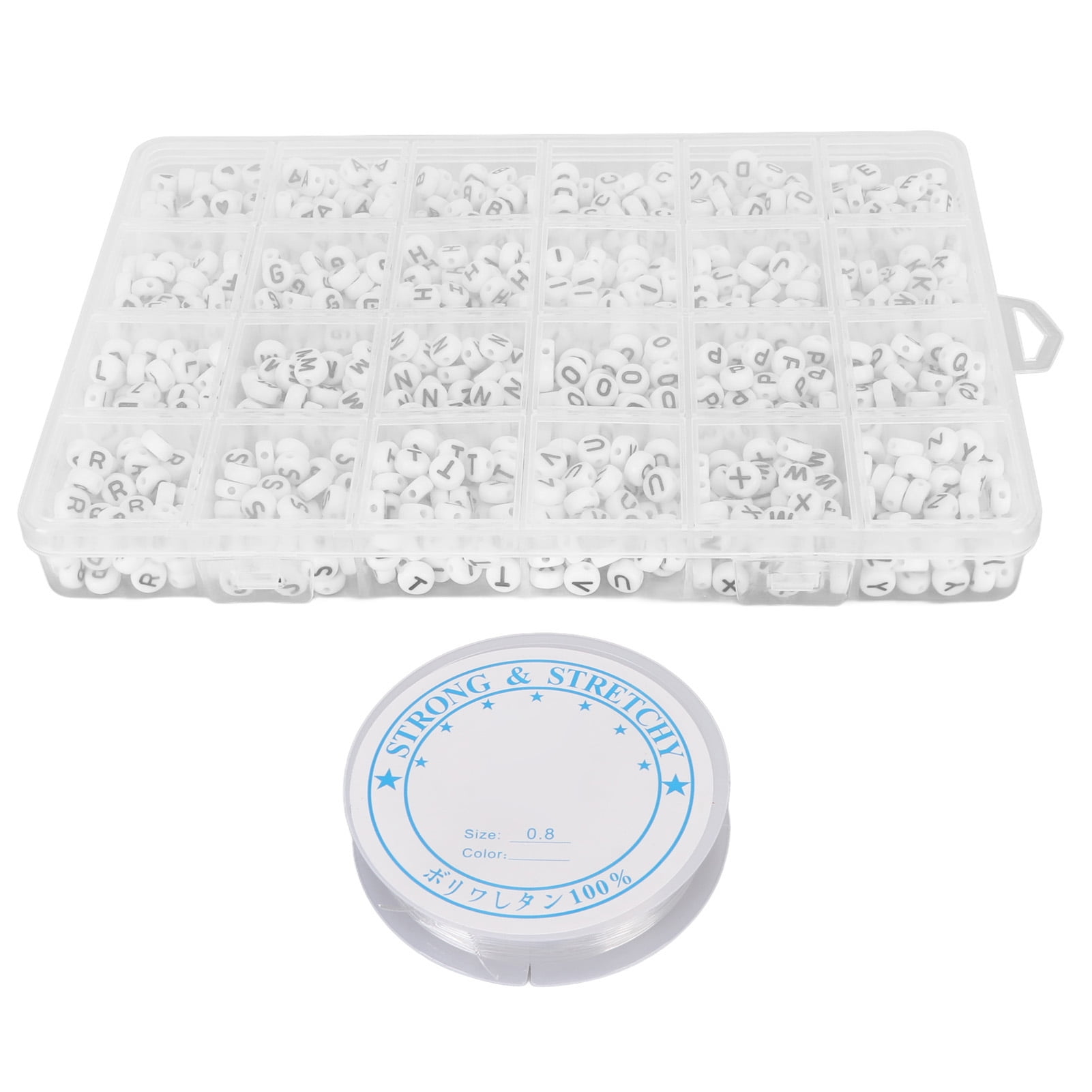 Hydanny 1200pcs Acrylic Alphabet Letter Bead Clear English Font DIY ...