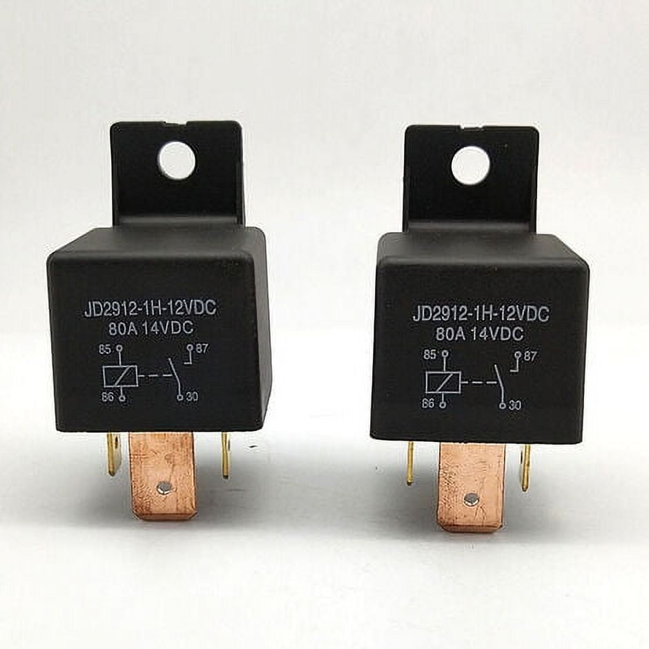 Hydanny 2 Pack 4 Pin 12V 80A Spst Car Relay Model No: JD2912-1H-12VDC ...