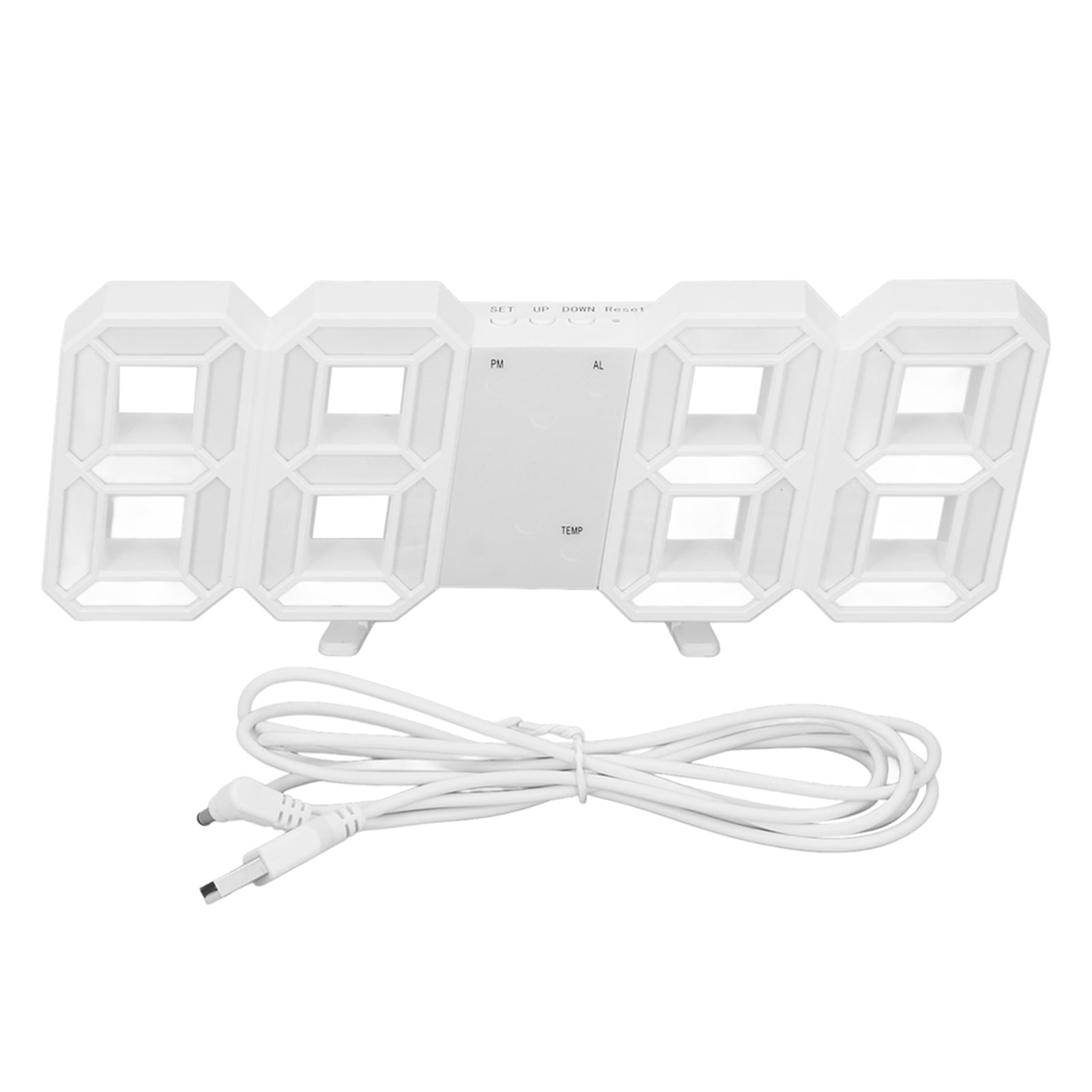 Hydanny 3D LED Digital Clock Time Date Temperature Display Voice ...