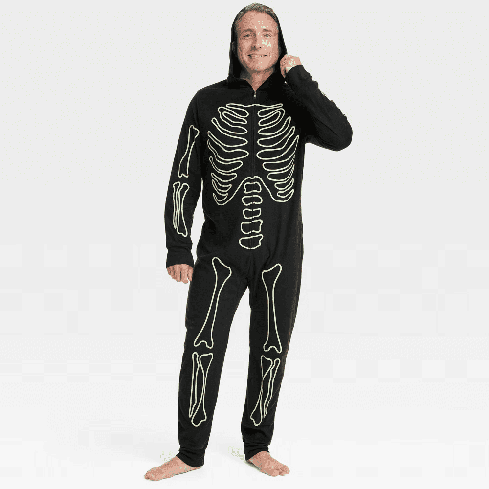 Hyde & EEK! Boutique Men's Glow-In-The-Dark Skeleton Halloween Matching ...