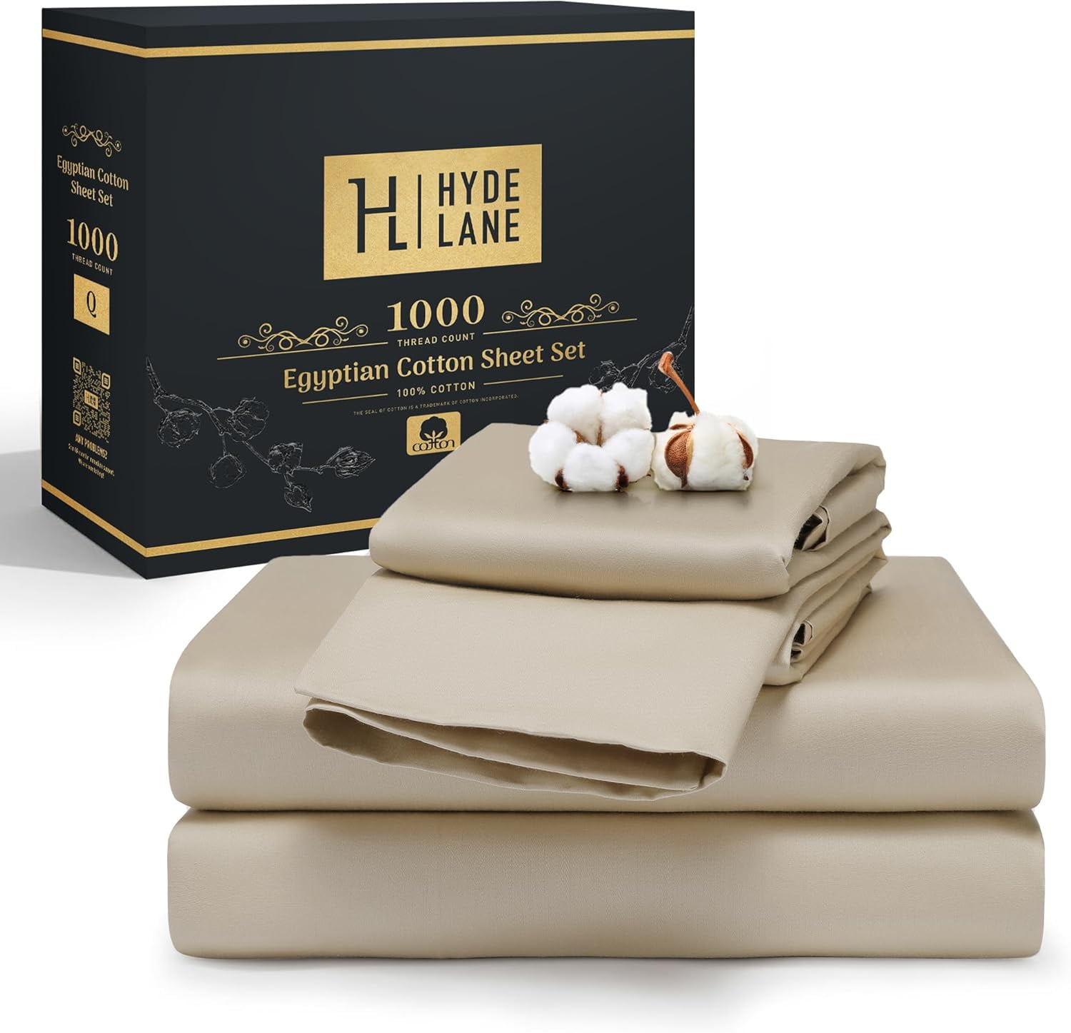 Hyde Lane 1000 Thread Count Egyptian Cotton Sheets, King Size Sheets ...