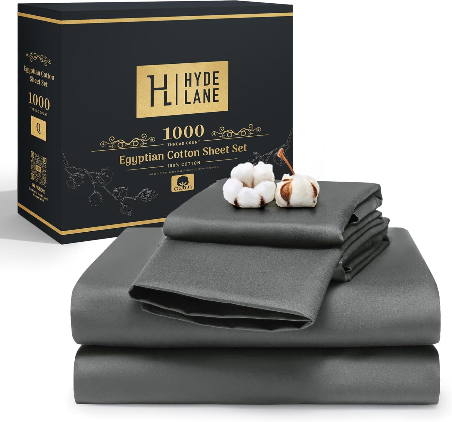 Hyde Lane Luxury Egyptian Cotton Sheet Set King Size, 1000 Thread Count ...