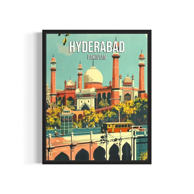 Hyderabad Pakistan Poster Art Print Wall Art Painting Artwork Decor ...