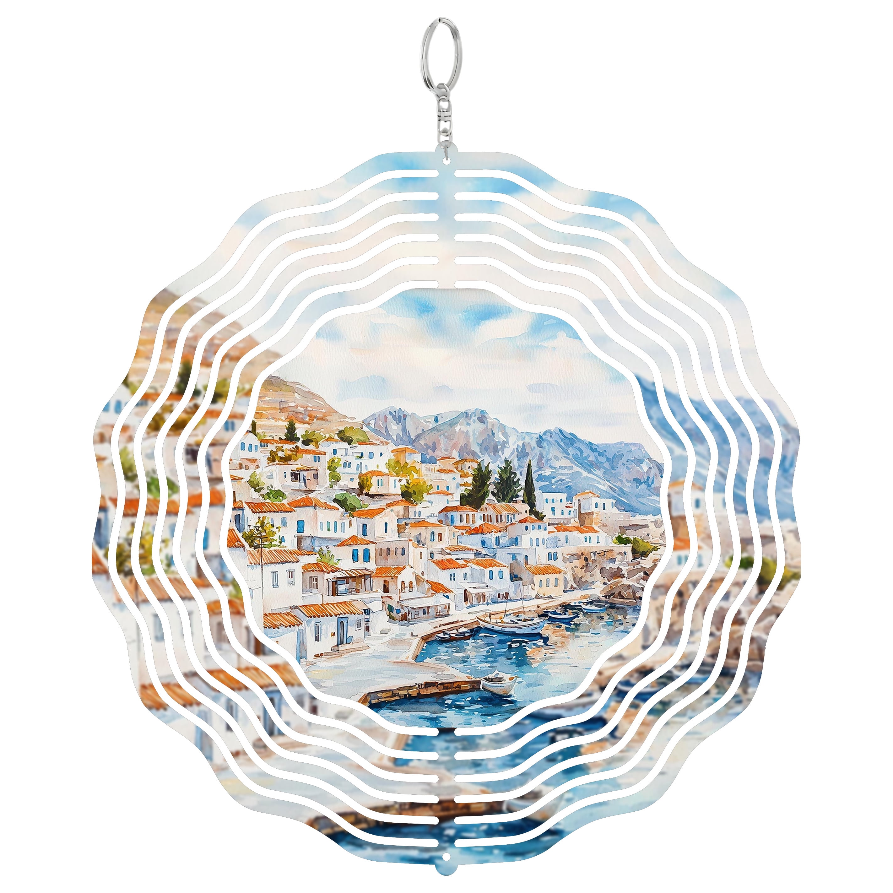 Hydra Greece Car Free Island 3D Wind Spinner Metal Laser Cut Hanging ...