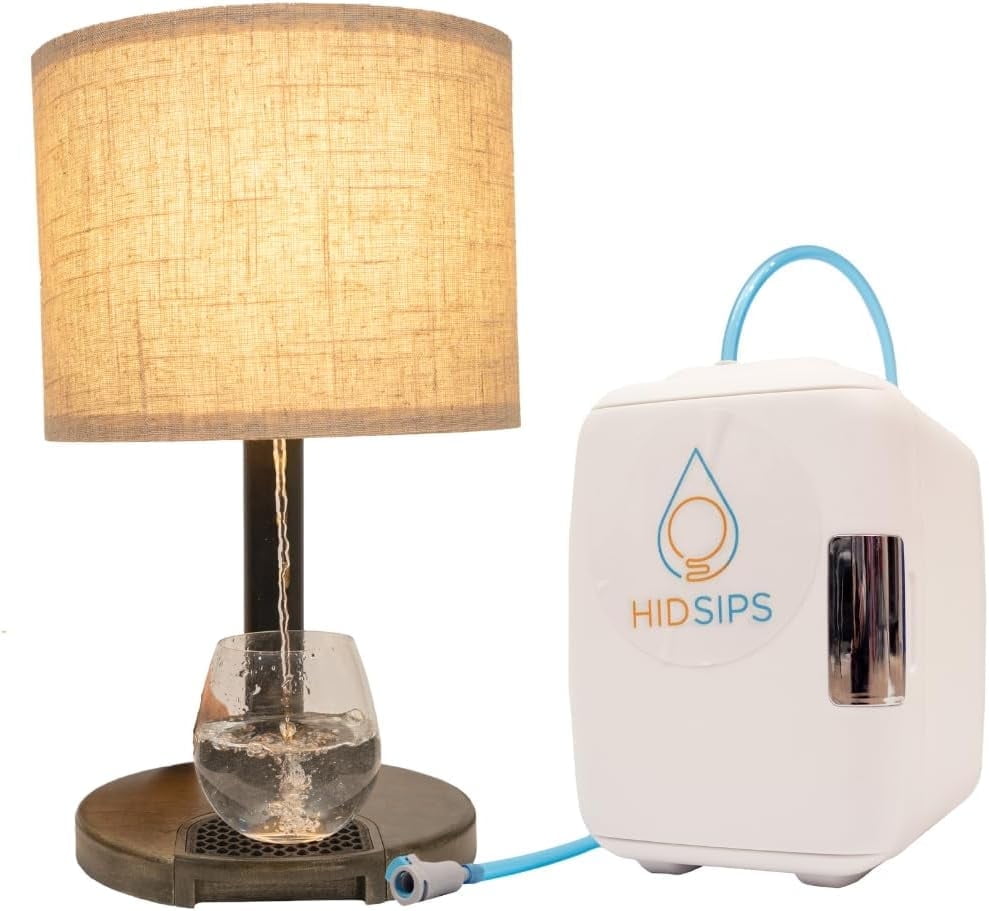 HydraLamp w/Mini Fridge, Bedside Desktop Water Dispenser Lamp, Water ...