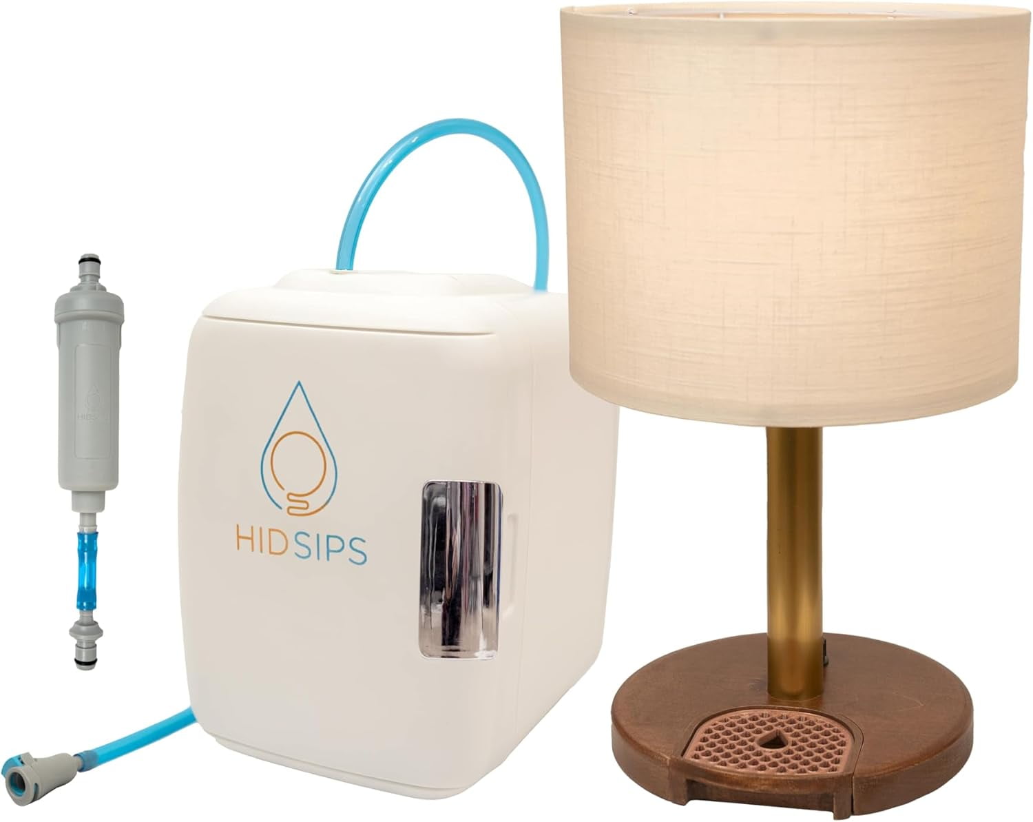 HydraLamp w/Mini Fridge, Bedside Desktop Water Dispenser Lamp, Water ...