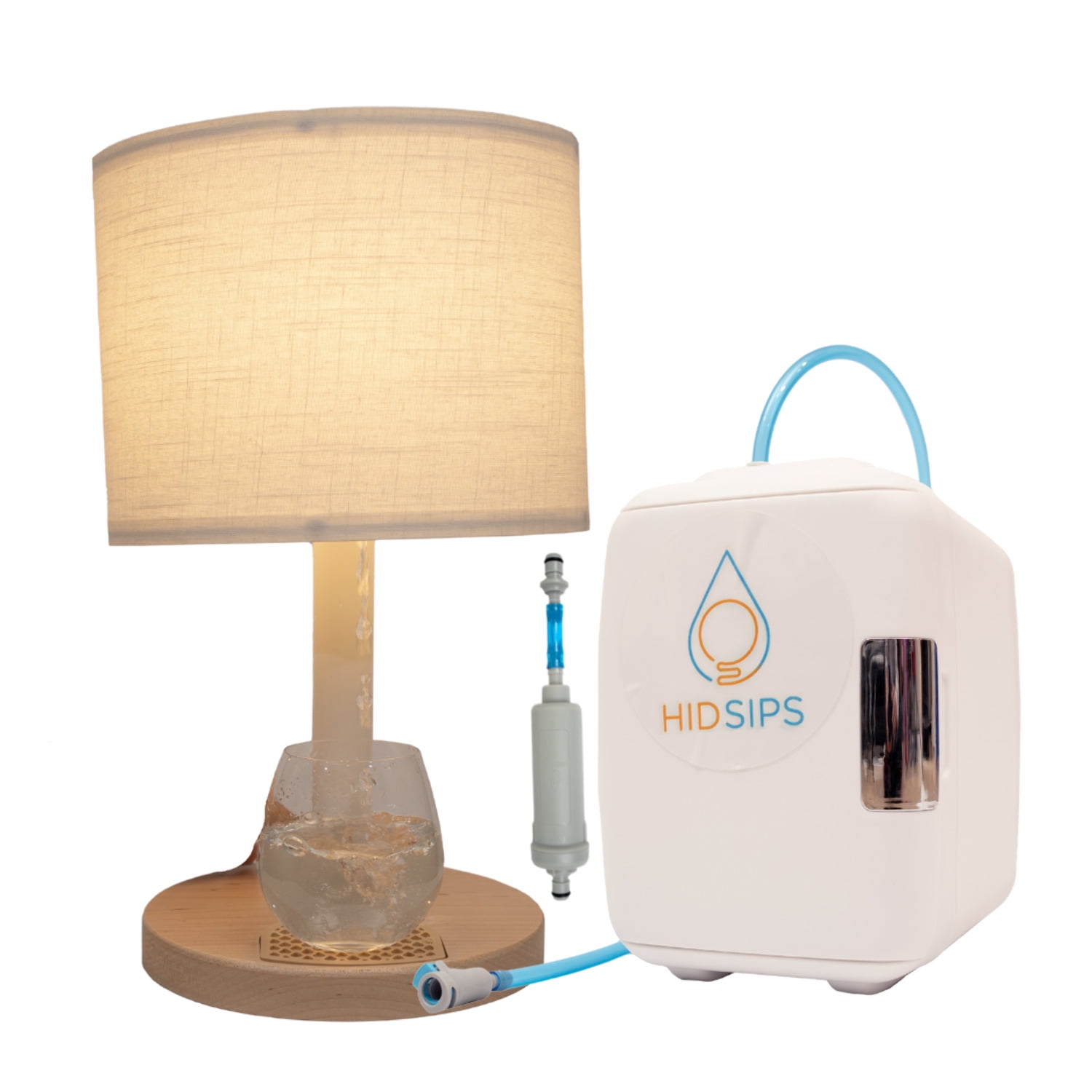 HydraLamp w/Mini Fridge, Bedside Desktop Water Dispenser Lamp, Water ...