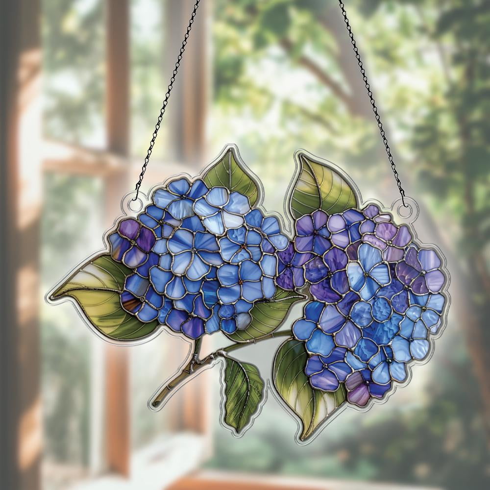Hydrangea Acrylic Suncatcher, Hydrangea Ornaments, Hydrangea Decor ...
