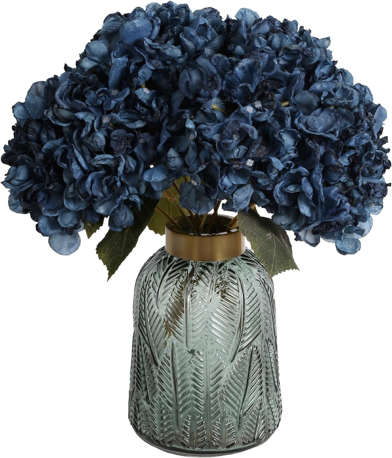 Hydrangea Artificial Flowers Blue Fake Hydrangea Heads Silk Dried ...