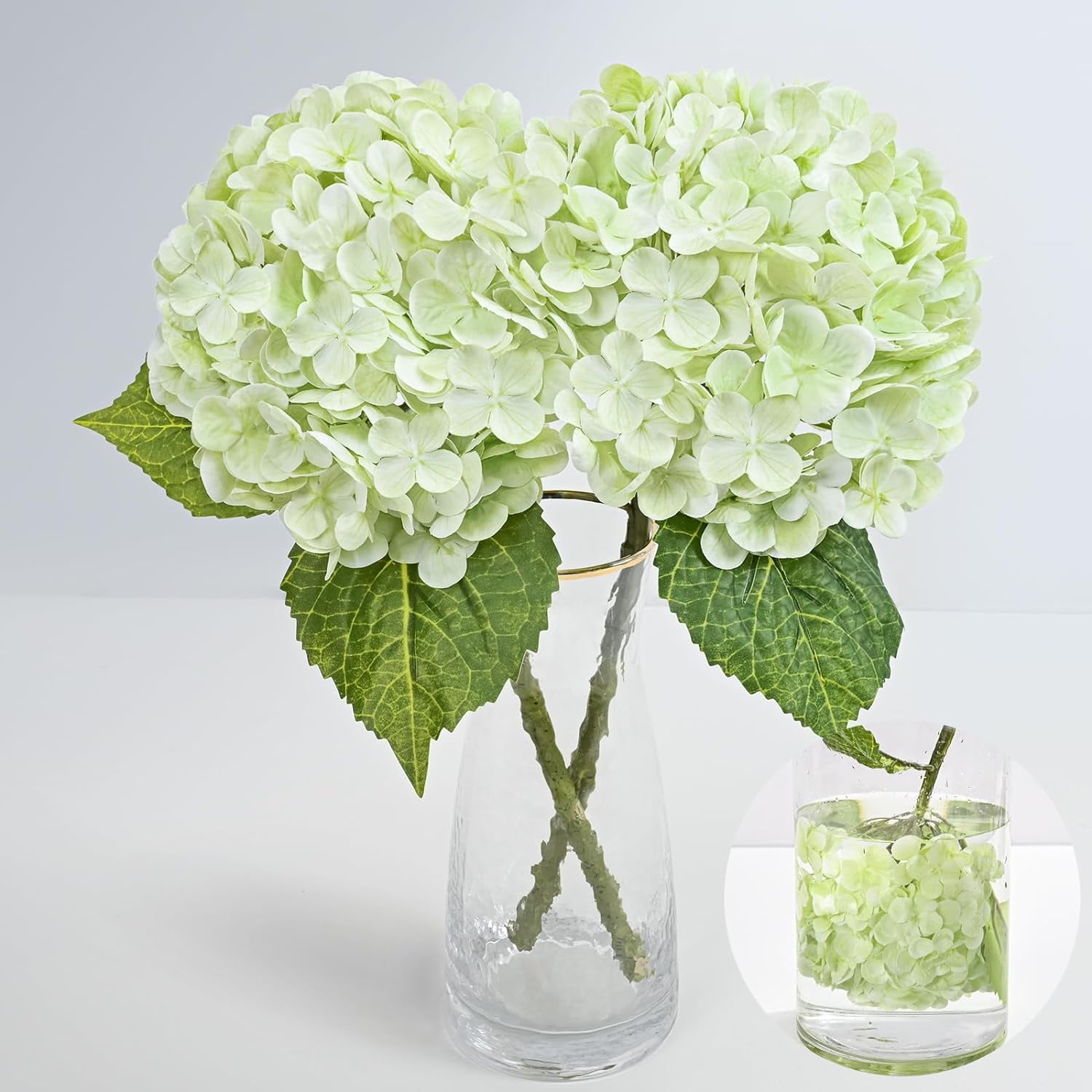Hydrangea Artificial Flowers, Latex Real Touch Hydrangeas Lifelike ...