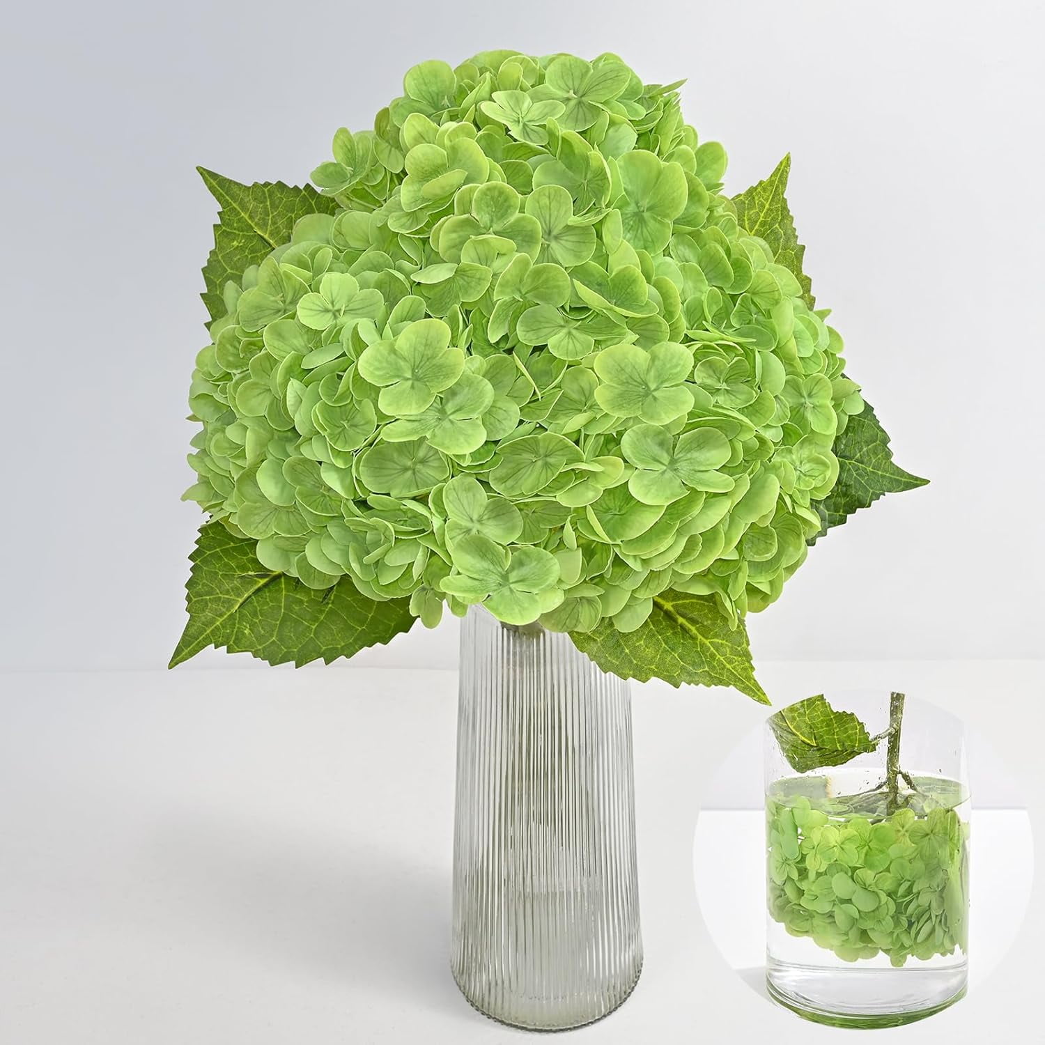 Hydrangea Artificial Flowers, Latex Real Touch Hydrangeas Lifelike ...